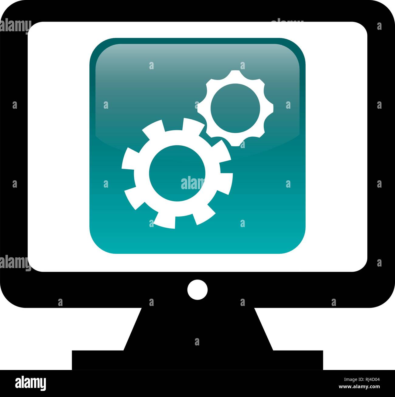 computer with setup app vector illustration design Stock Vector Image ...