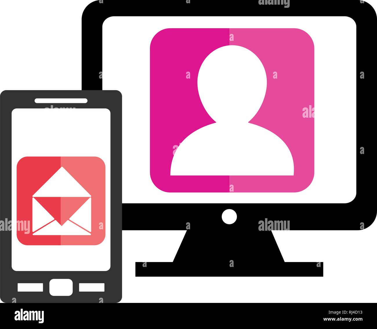 computer display with multimedia apps vector illustration design Stock ...