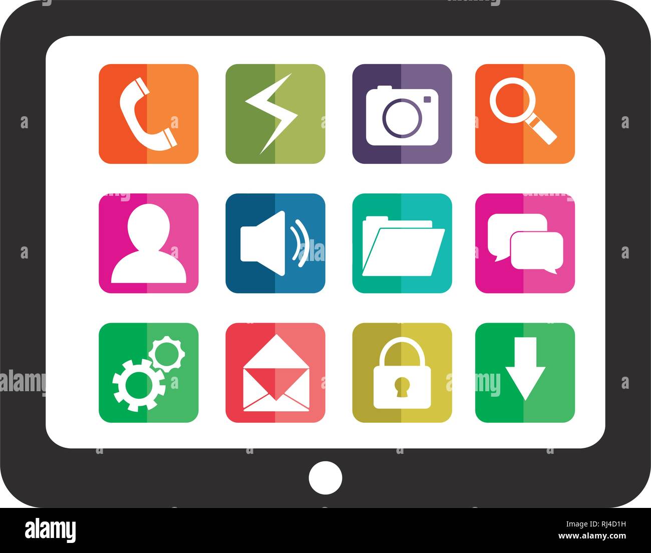 tablet with applications menu vector illustration design Stock Vector ...