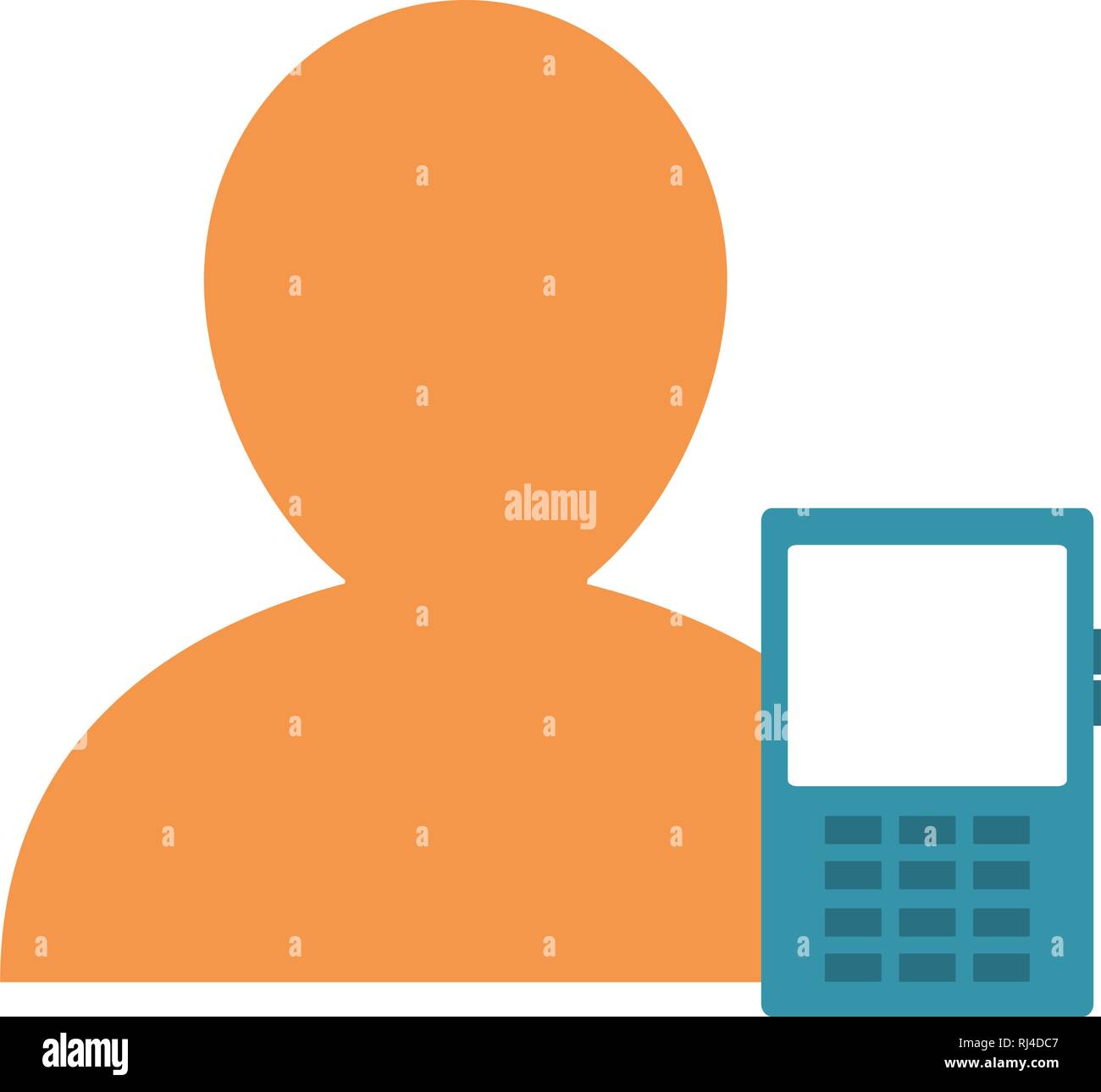 cellphone with avatar silhouette vector illustration design Stock ...