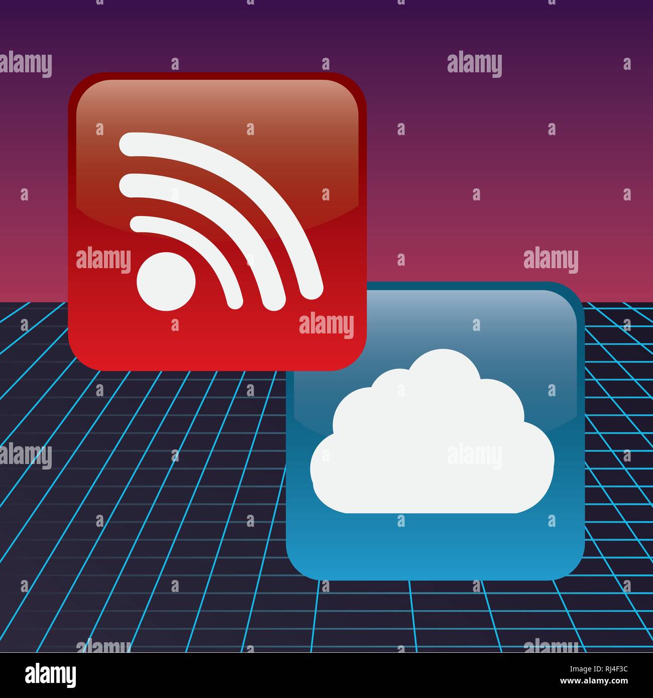 set of applications menu vector illustration design Stock Vector Image ...