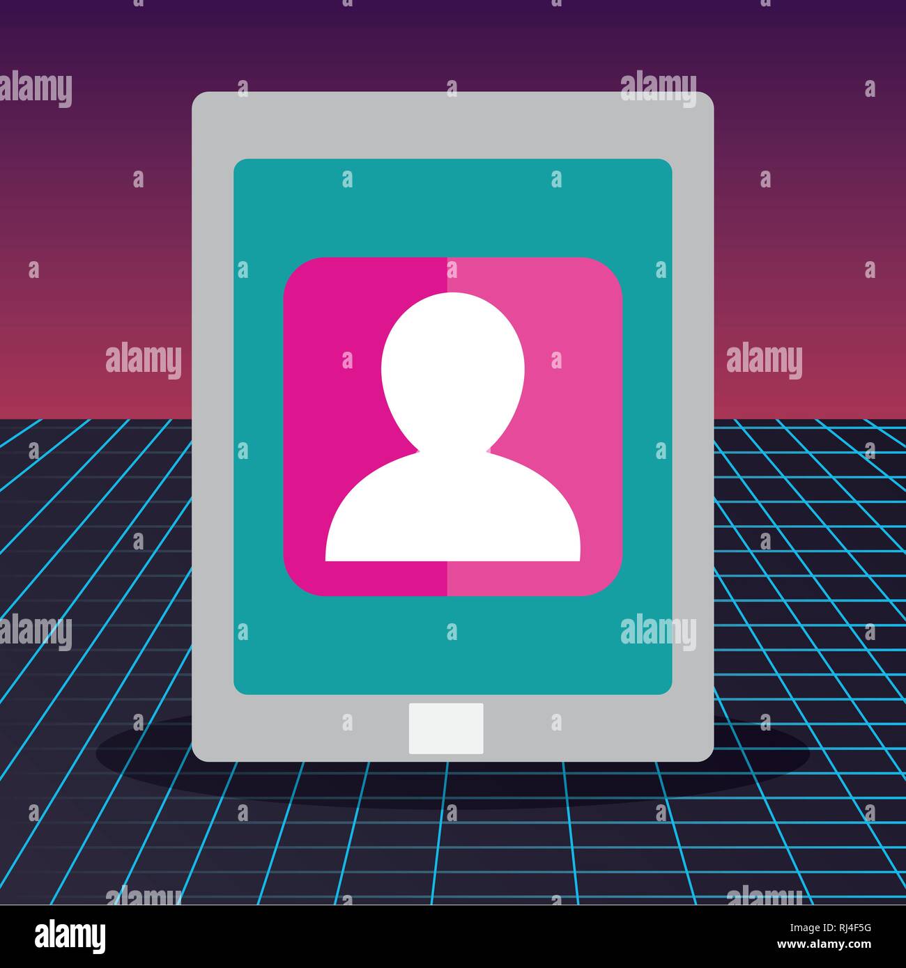 tablet with user contact app vector illustration design Stock Vector ...