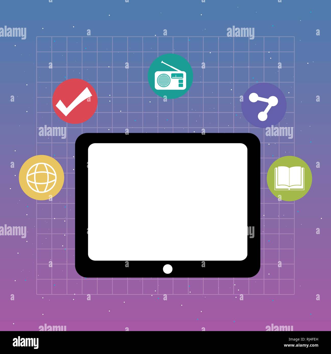 tablet with applications menu vector illustration design Stock Vector ...