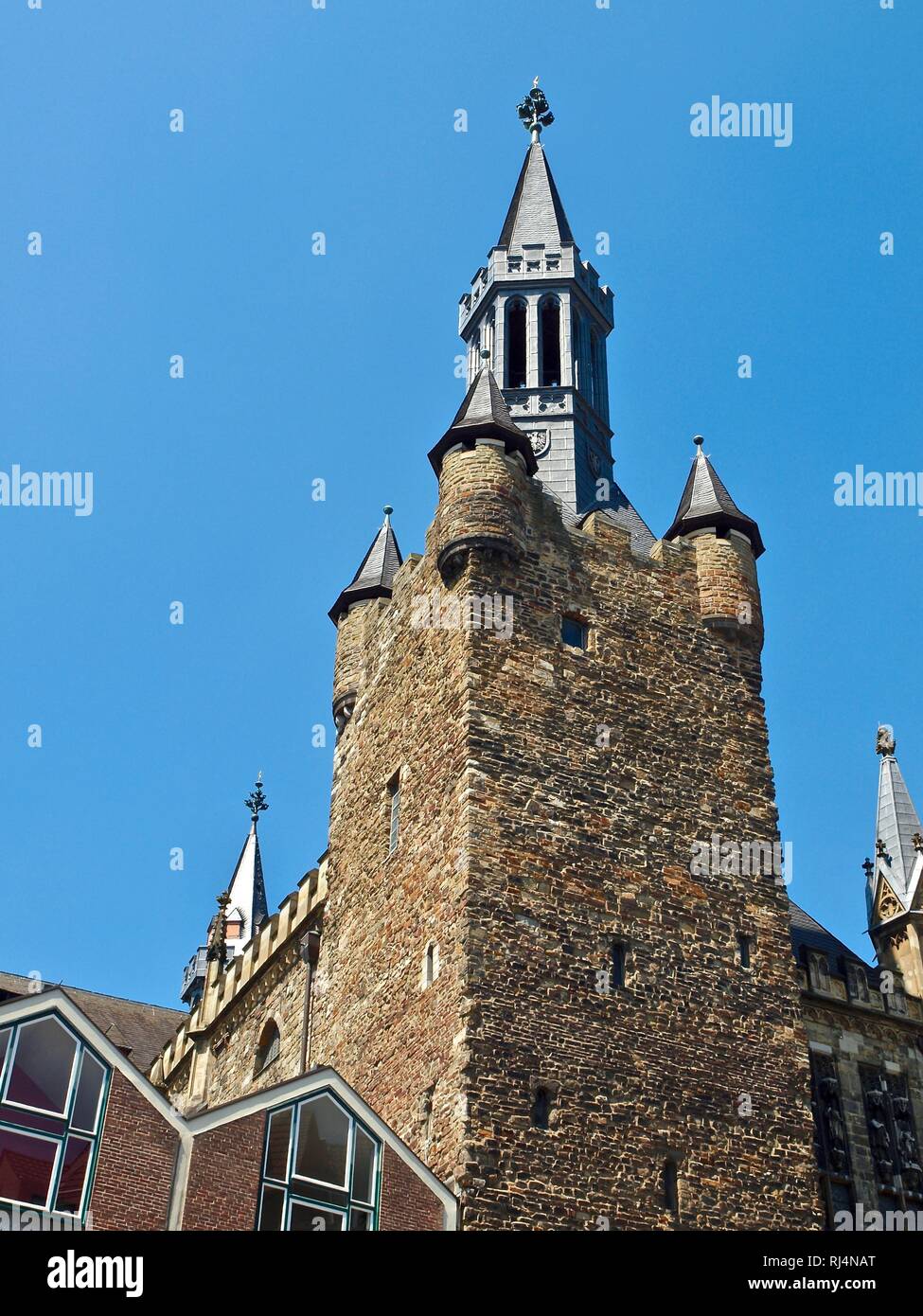 Historic city hall of Aachen in Germany with blue sky Stock Photo - Alamy