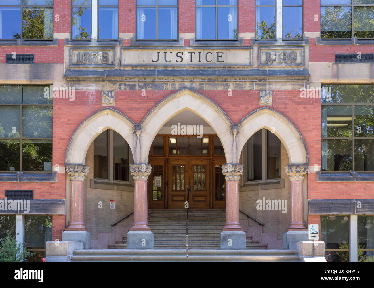 Historic Courthouse facade, City of Fredericton, NB Stock Photo - Alamy
