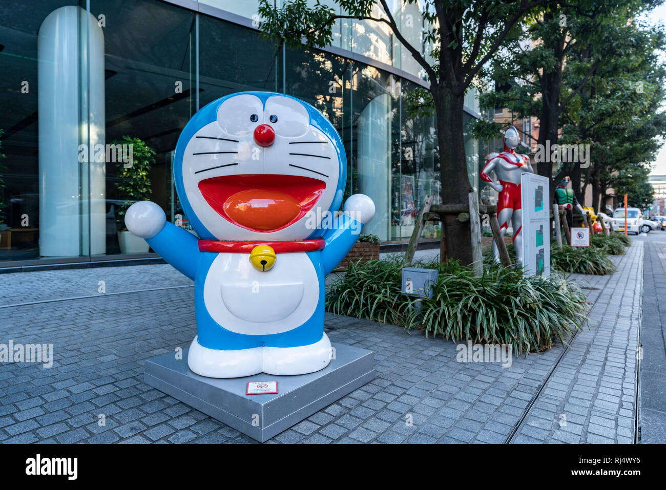 Character statue, outside head office of BANDAI Co., Ltd., Taito-Ku ...