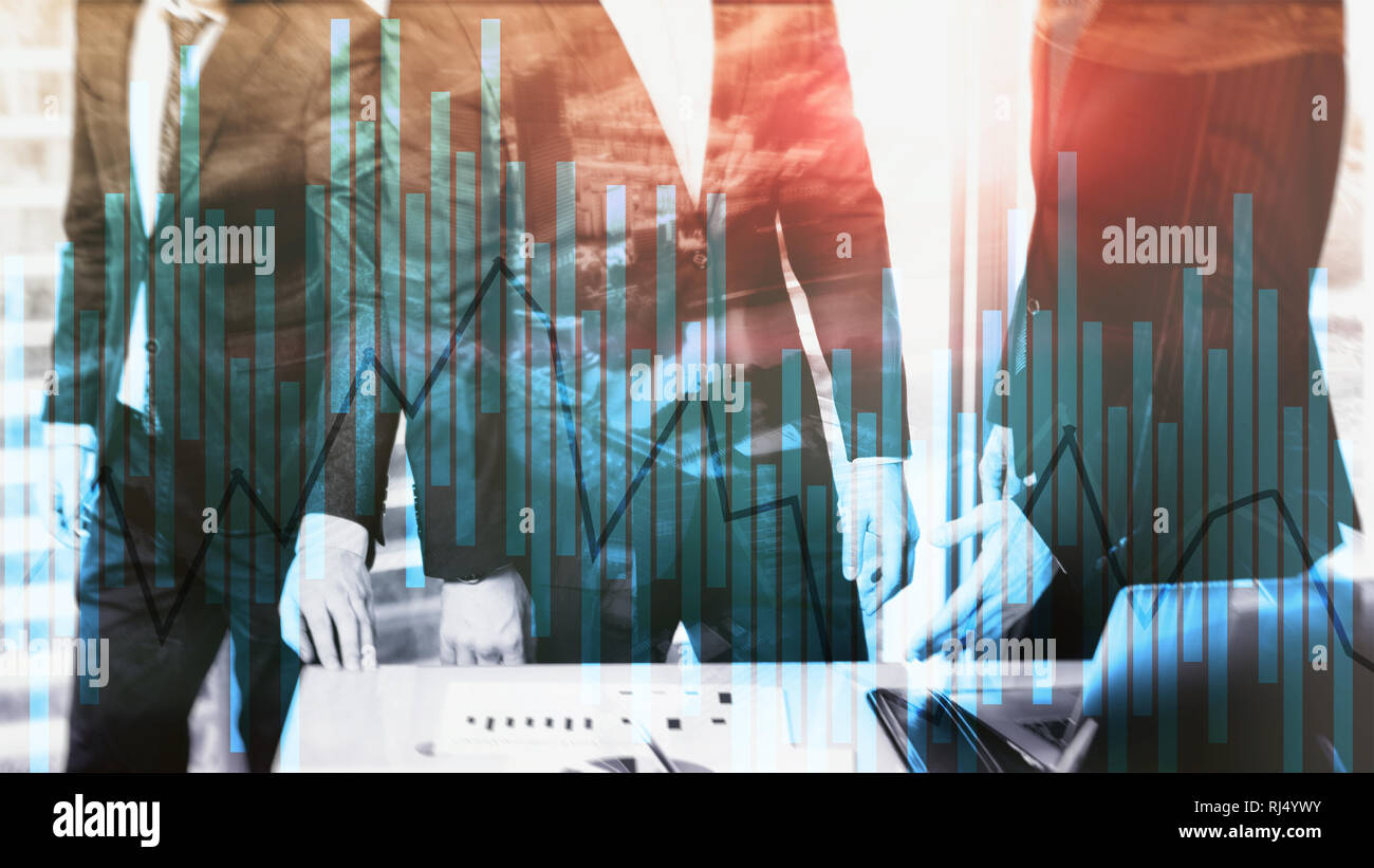 Trading and investment concept with candle chart, financial graph on ...