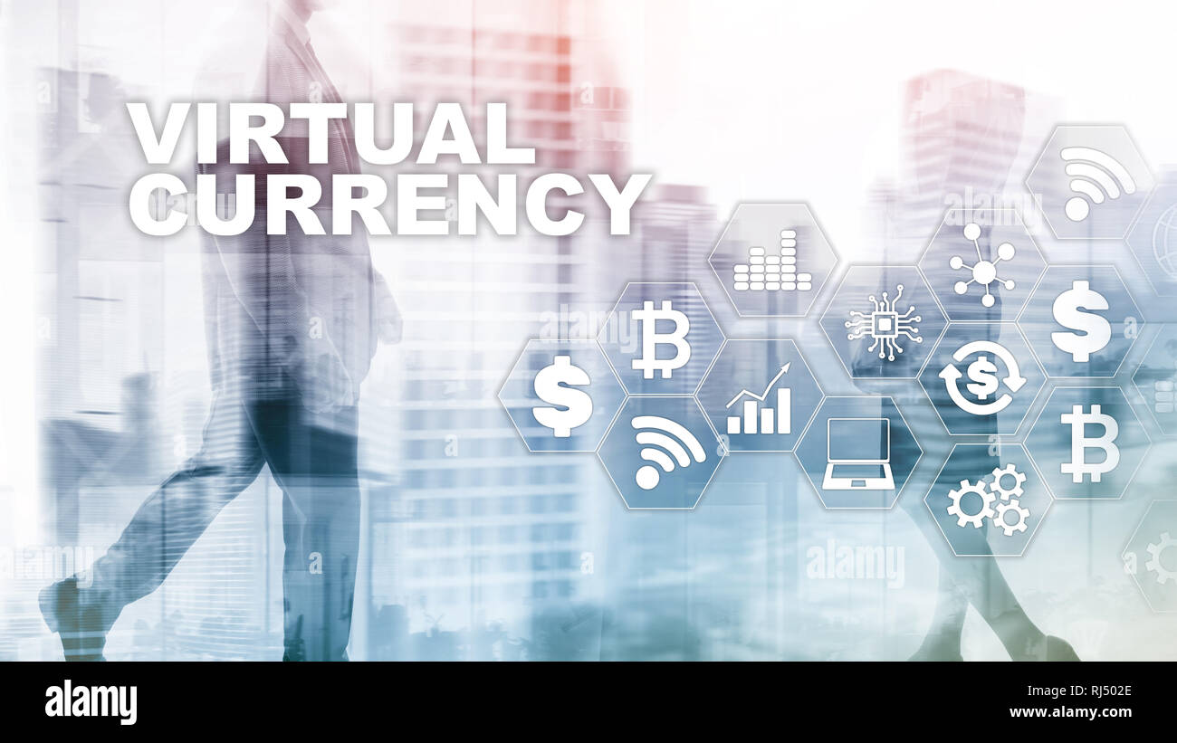 Virtual Currency Exchange, Investment concept. Currency symbols on a ...
