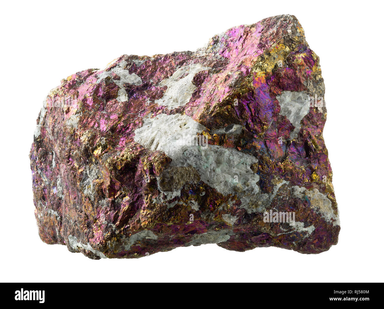 Bornite specimen from the USA, also called peacock ore, a sulfide ...