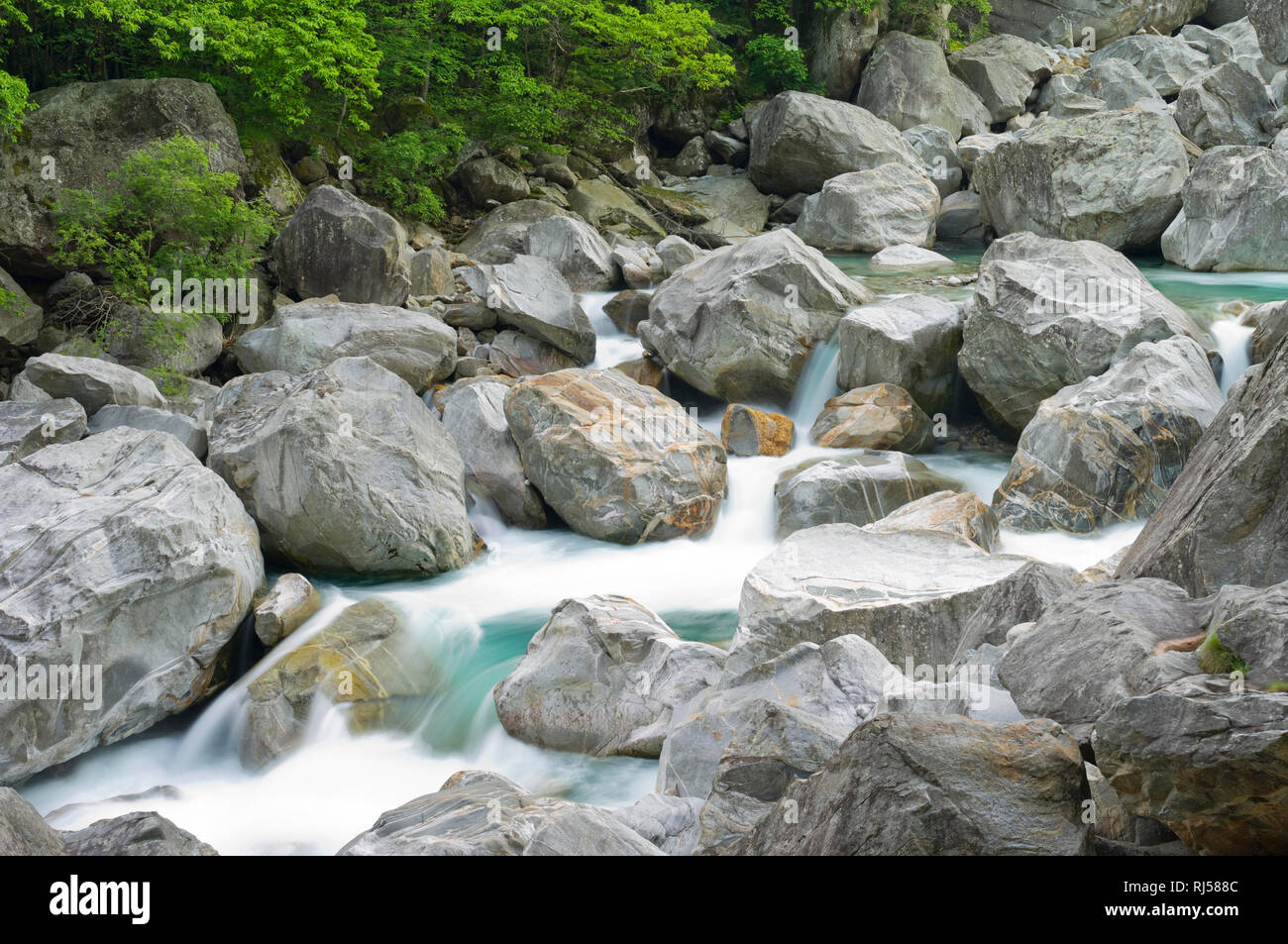 Verzascatal bei Brione, Wasserfall Stock Photo - Alamy