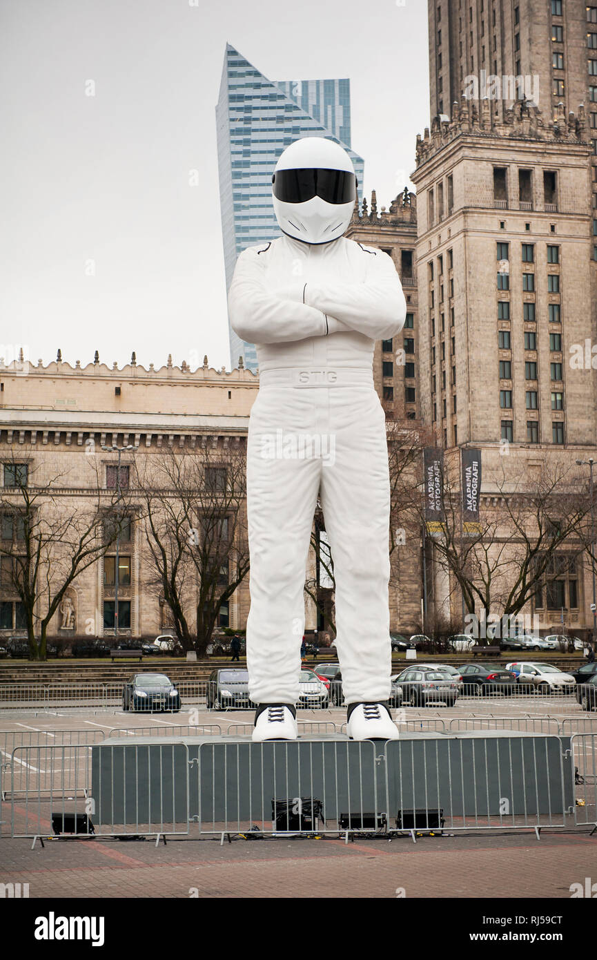 Warsaw, Poland, Jan. 29,2015, Big Stig Top Gear effigy in front of PKiN ...