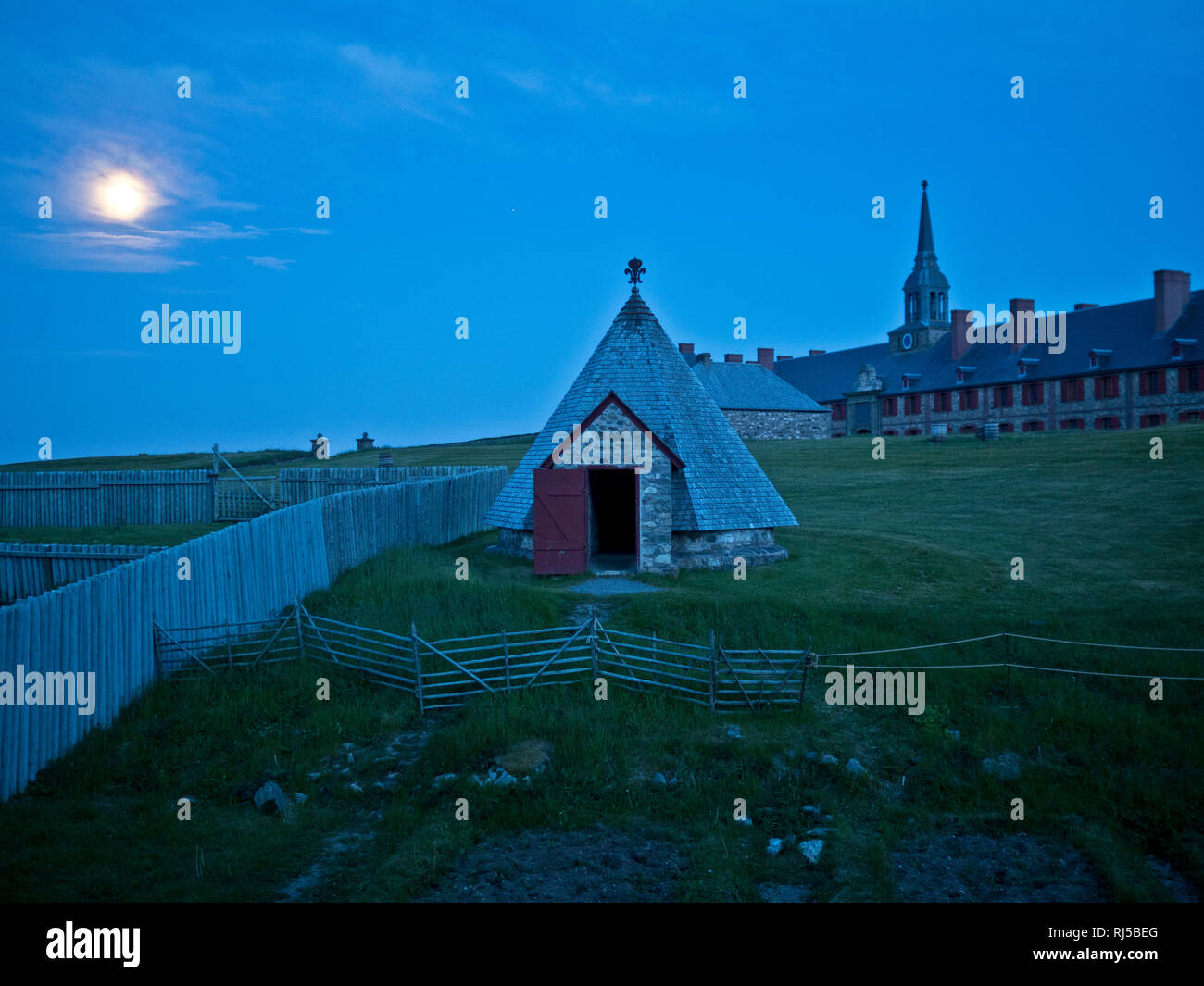 Full moon, Fortress Louisburg, Cape Breton, Canada Stock Photo - Alamy