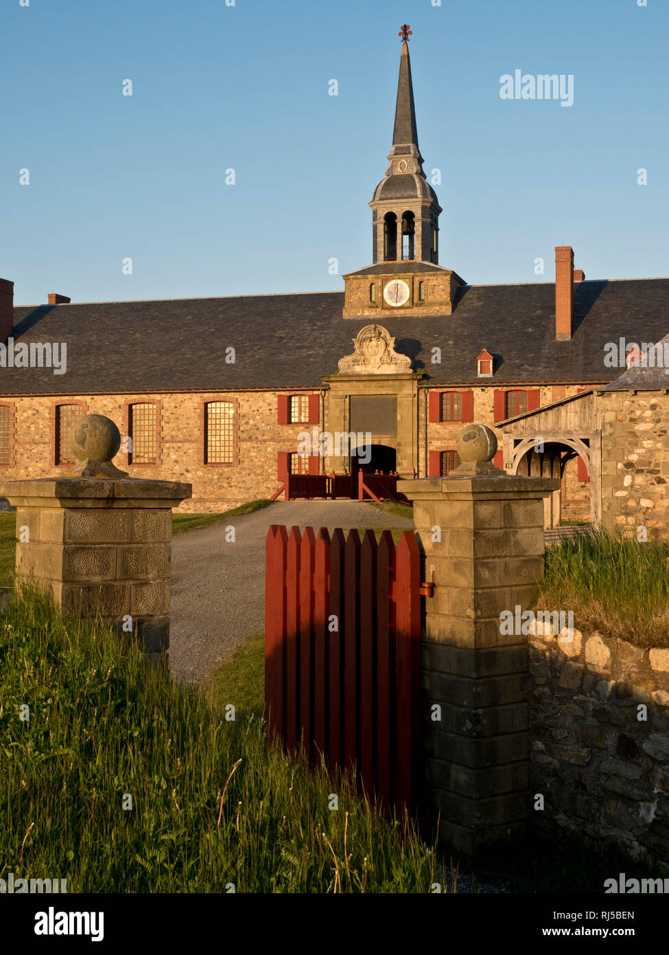 early morning light, main building, Fortress Louisburg, Cape Breton ...