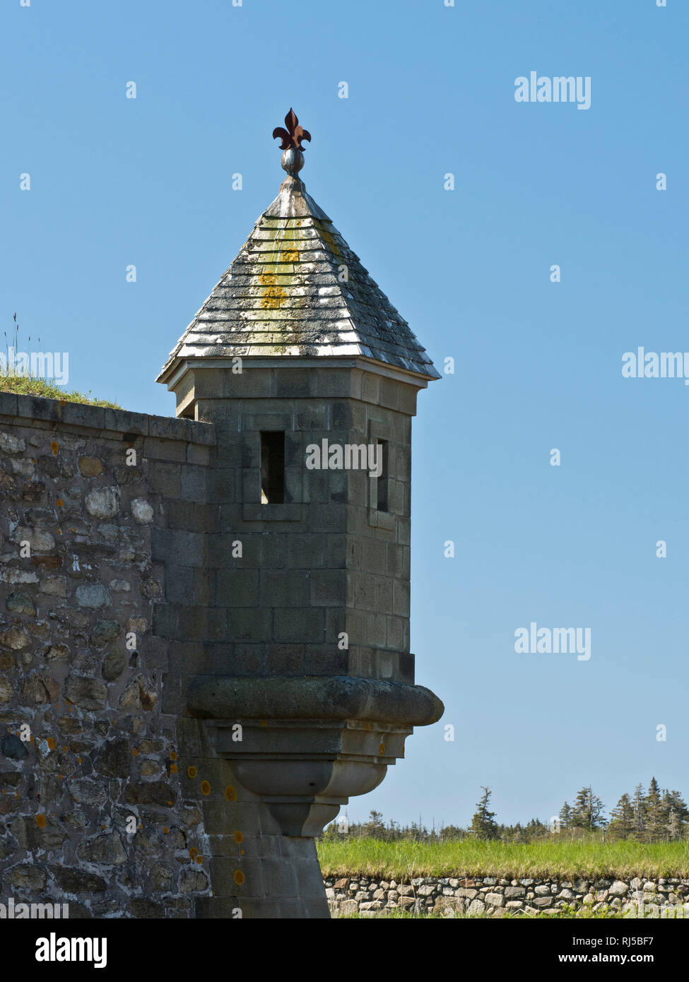 corner sentry post, Fortress Louisburg, Cape Breton, Canada Stock Photo ...
