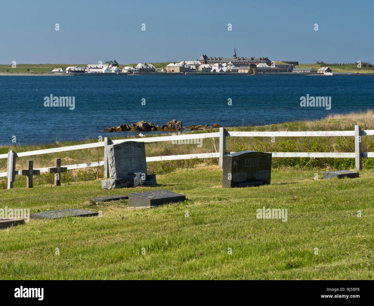 fortress view from the approach road, Fortress Louisburg, Cape Breton ...