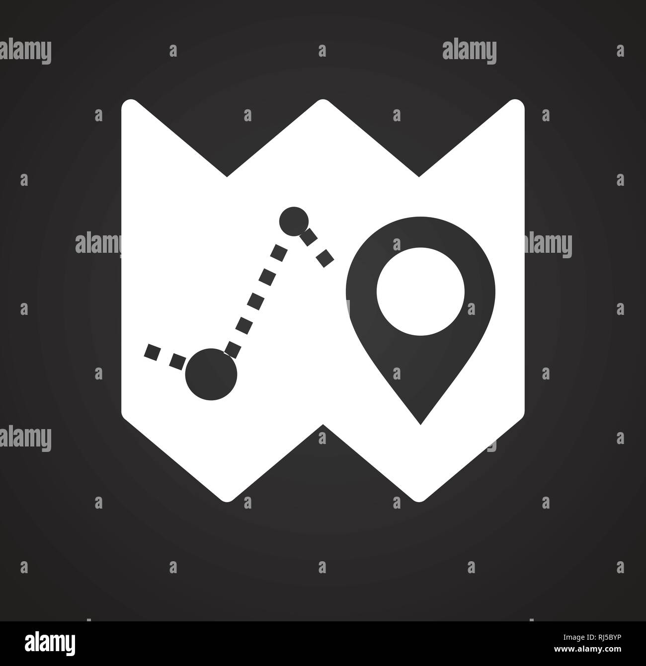 Navigation icon on black background for graphic and web design, Modern ...