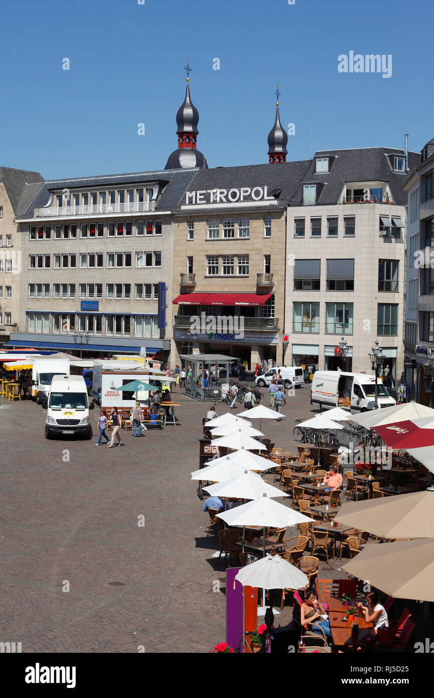 Marktplatz, Marktstände, Haus Metropol, Bonn, Nordrhein-Westfalen ...