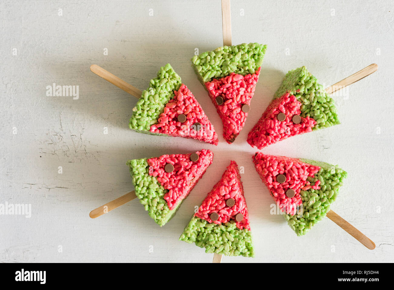 rice krispie treat in the shape of watermelon Stock Photo - Alamy