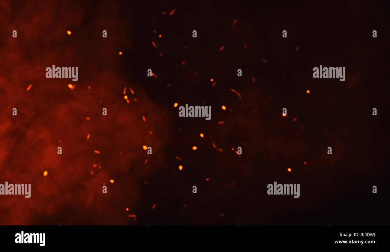 fire smoke with particles embers on isolated background Stock Photo - Alamy