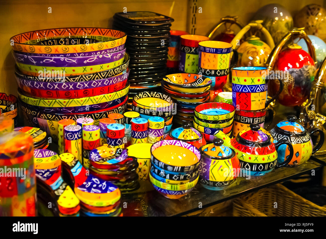 Johannesburg, South Africa - April 27 2011: African Curios in an Up ...