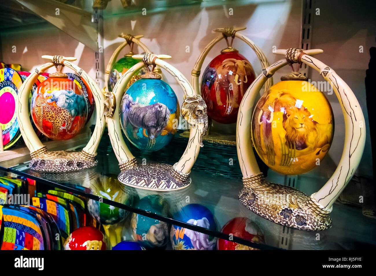 Johannesburg, South Africa - April 27 2011: African Curios in an Up ...