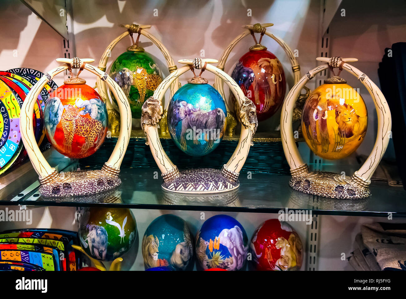 Johannesburg, South Africa - April 27 2011: African Curios in an Up ...