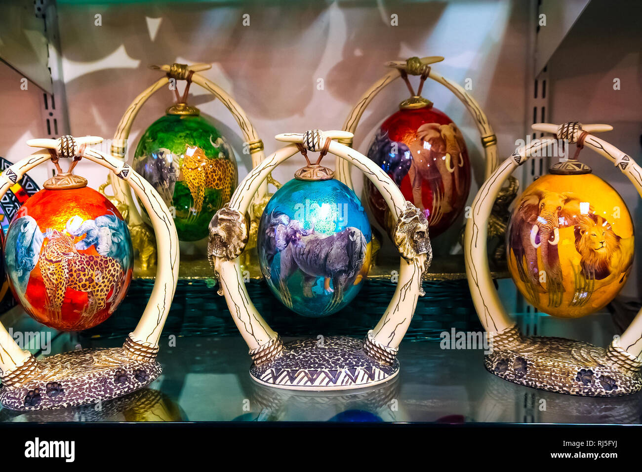 Johannesburg, South Africa - April 27 2011: African Curios in an Up ...