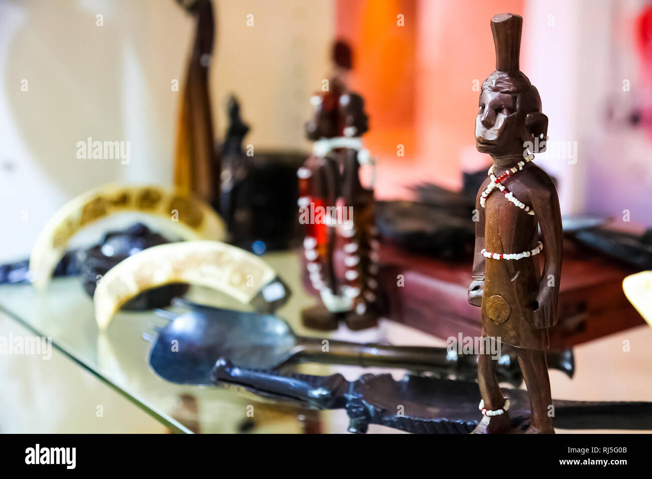 Johannesburg, South Africa - April 27 2011: African Curios in an Up ...