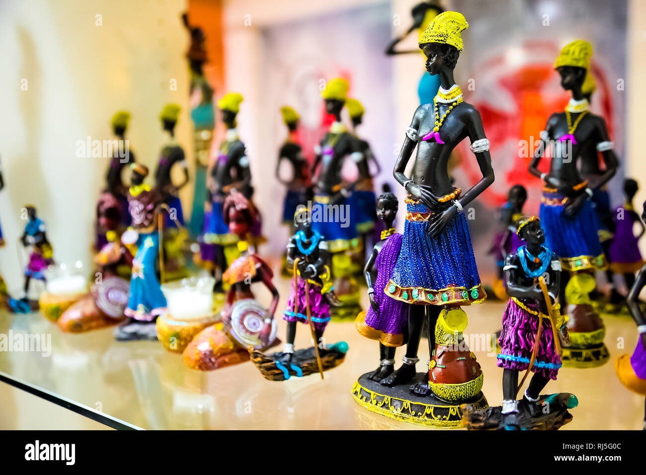 Johannesburg, South Africa - April 27 2011: African Curios in an Up ...