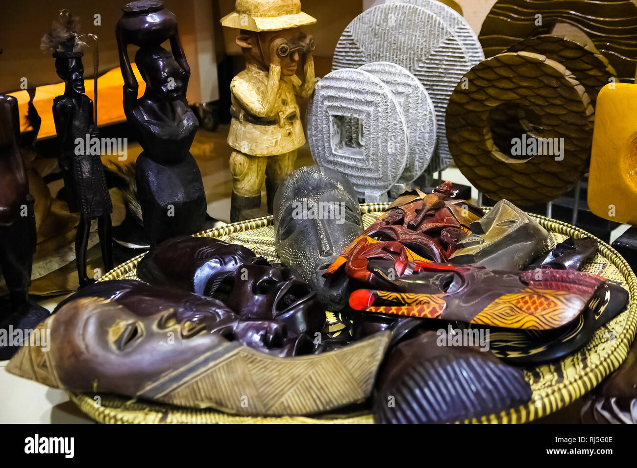Johannesburg, South Africa - April 27 2011: African Curios in an Up ...