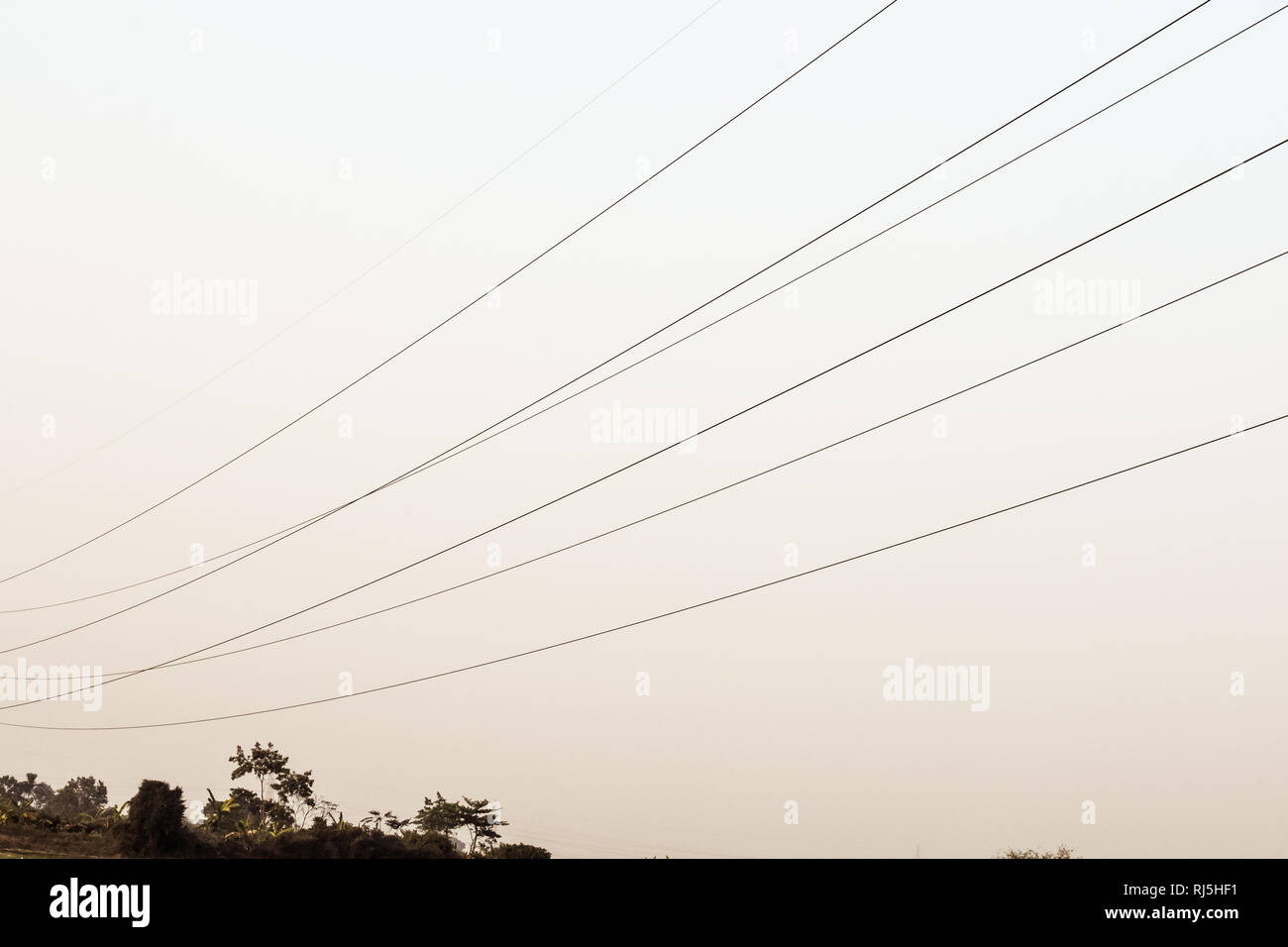 Power transmission line, (electricity pylon, steel lattice tower) high ...