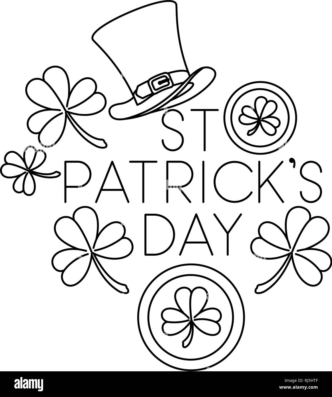 Shamrock green hat patrick Black and White Stock Photos & Images - Alamy