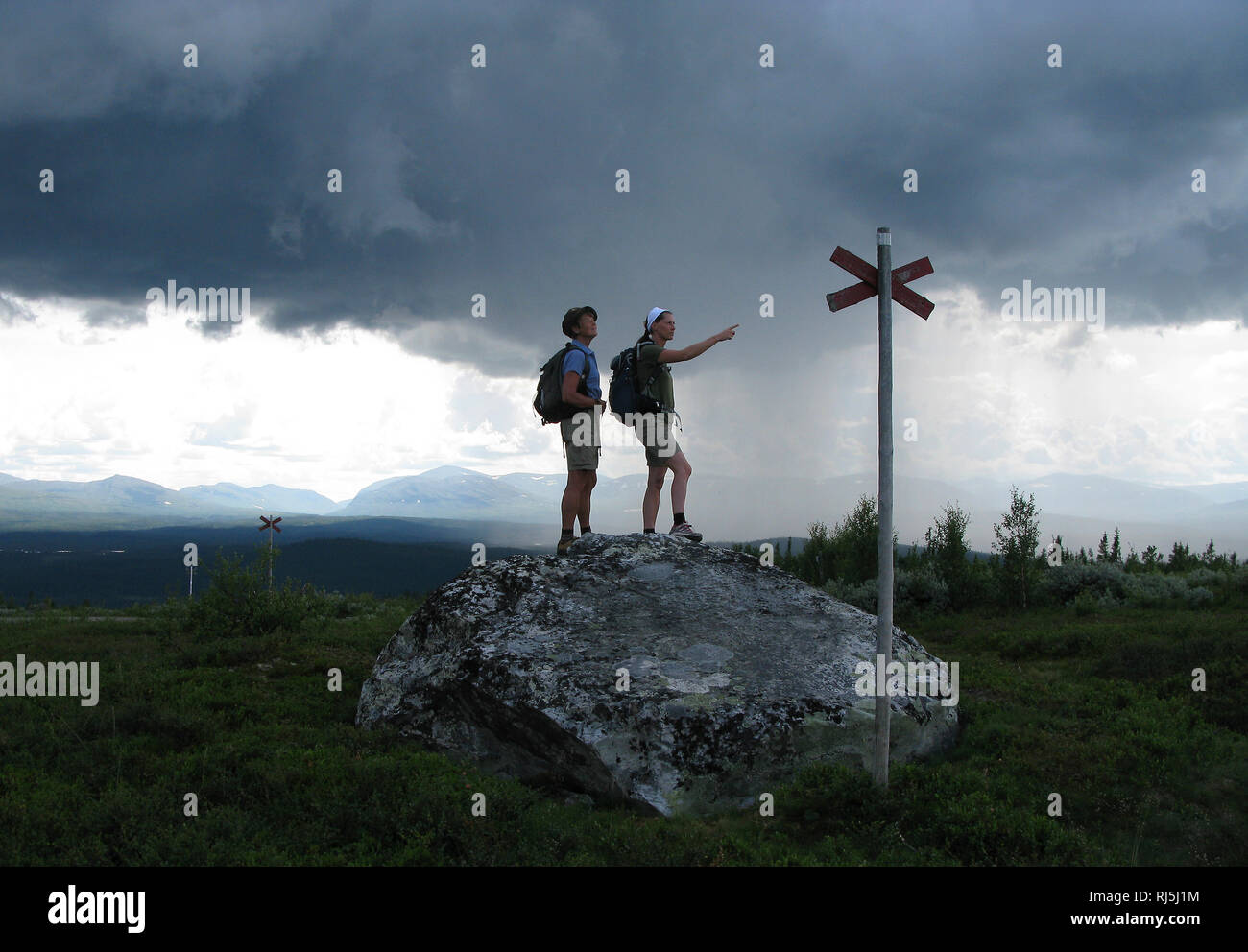Two woman hiking Stock Photo - Alamy