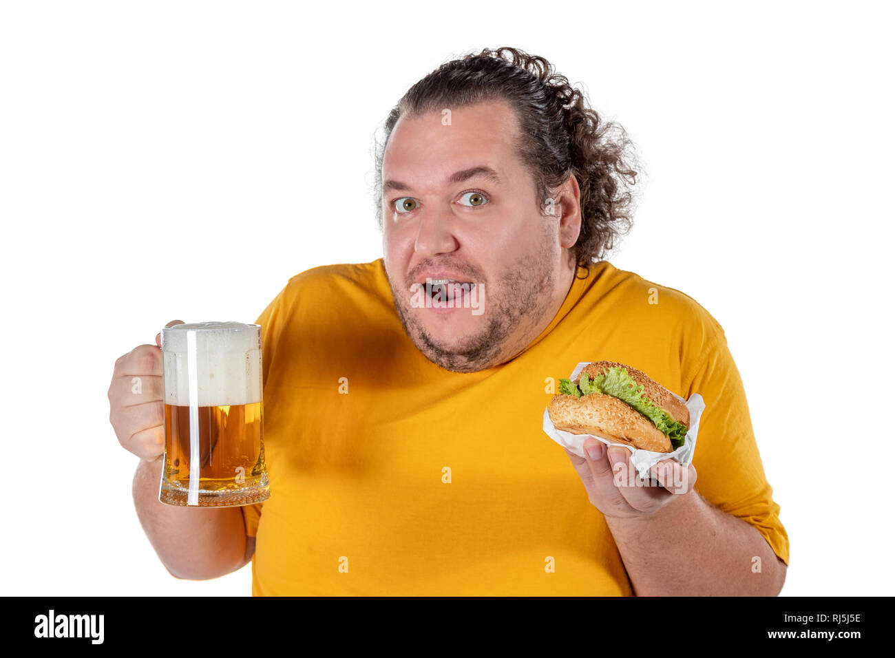 Fatty man drinking hi-res stock photography and images - Alamy