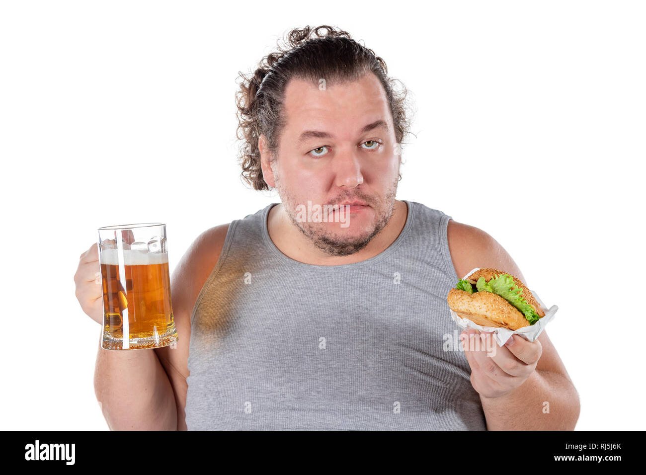 Fatty man drinking hi-res stock photography and images - Alamy