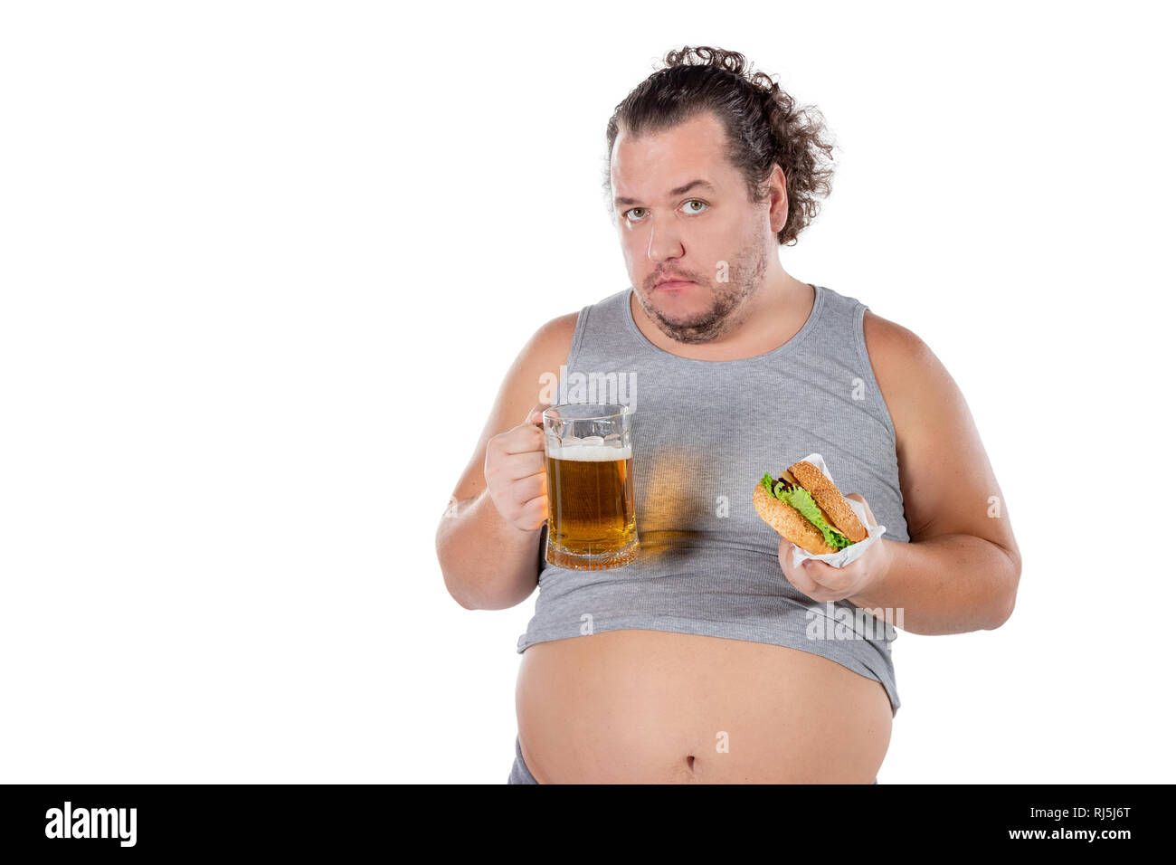 Overweight people drinking alcohol hi-res stock photography and images ...