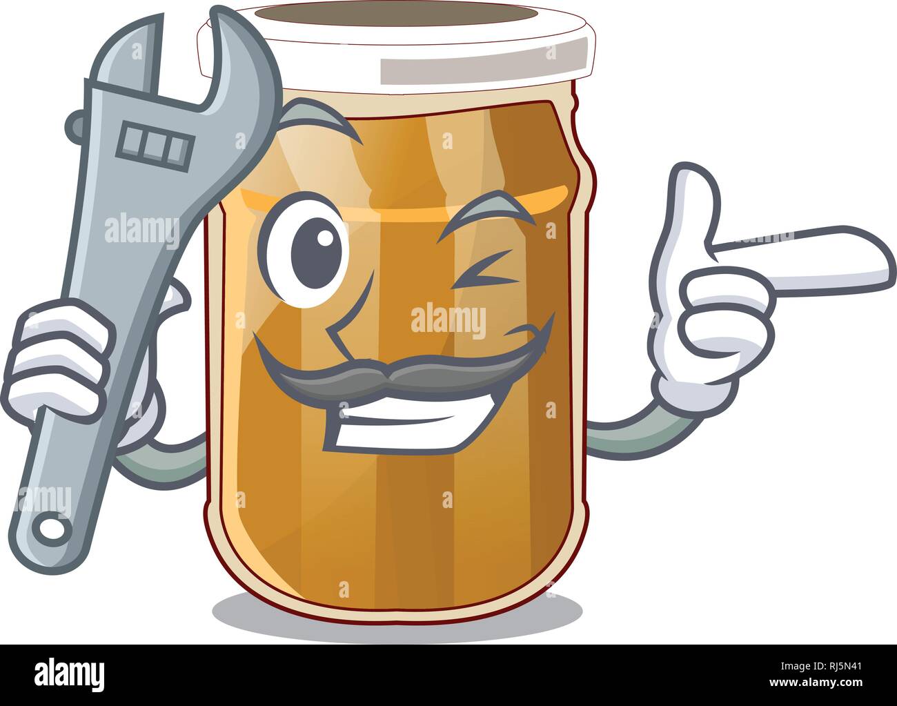 Mechanic almond butter isolated in the mascot Stock Vector Image & Art ...