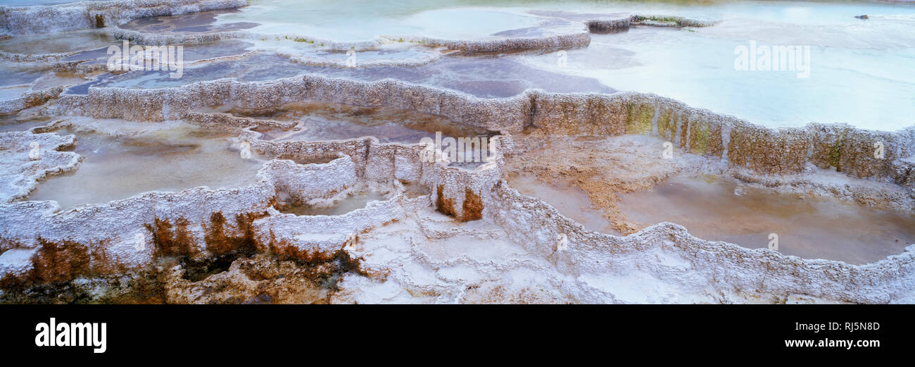 USA, Wyoming, Yellowstone National Park, New Blue Spring is formed from ...