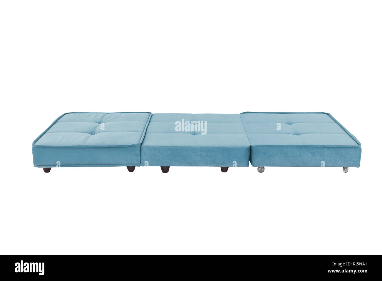 Blue color pouf bed isolated on white backround Stock Photo - Alamy