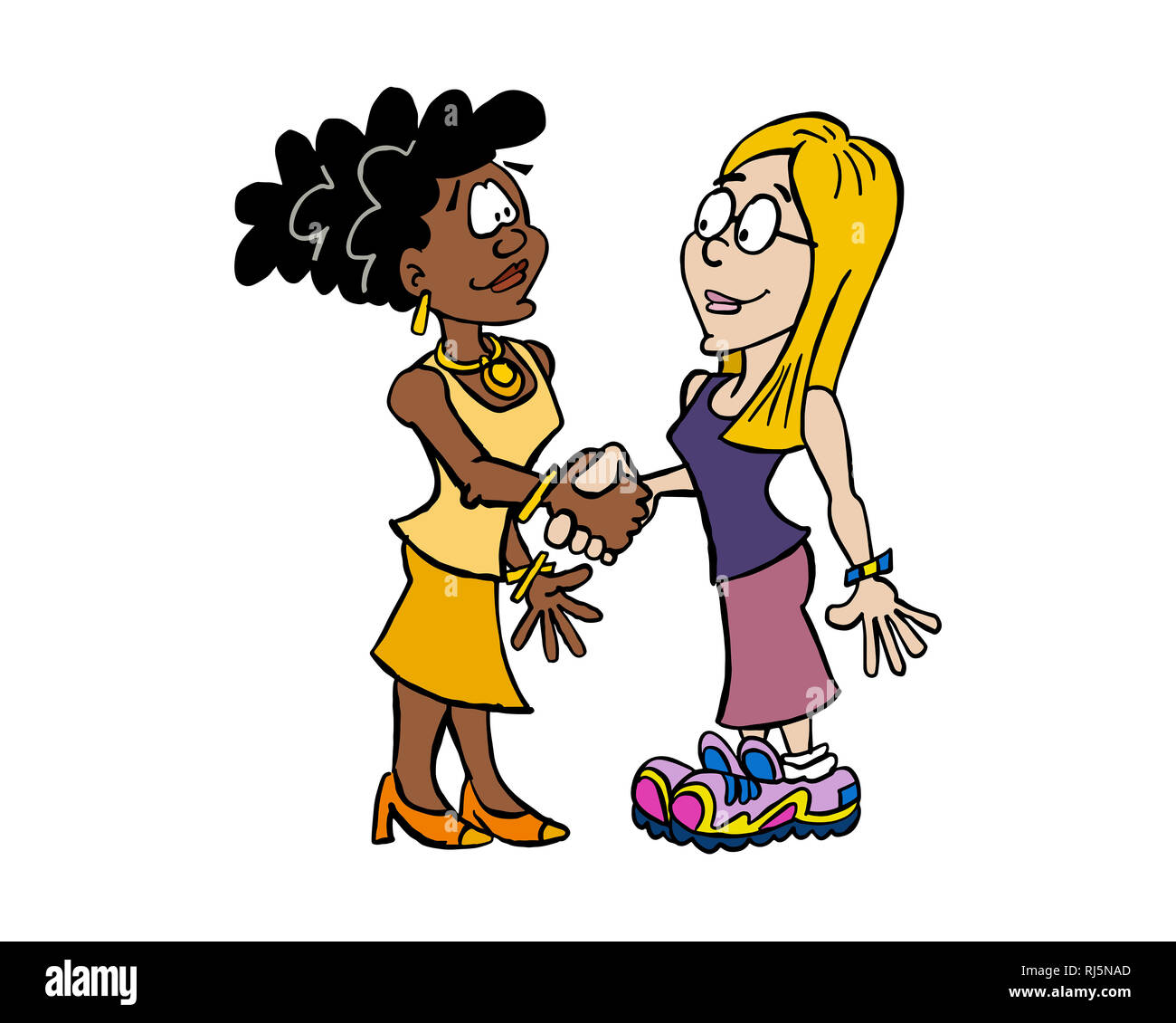 Cartoon handshake hi-res stock photography and images - Alamy