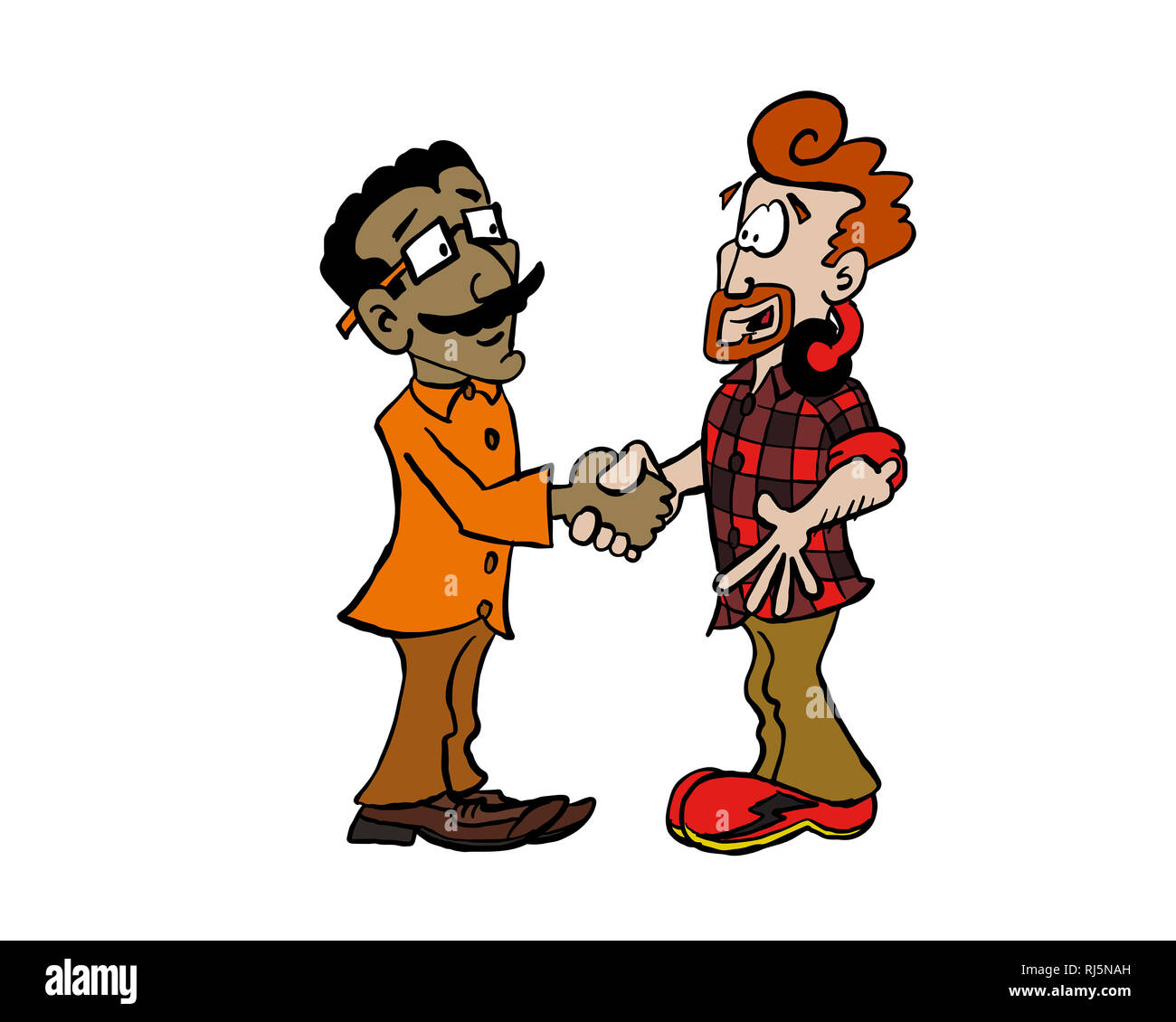 Cartoon handshake hi-res stock photography and images - Alamy