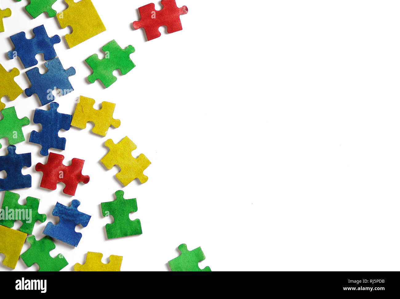 Colourful jigsaw puzzle and alphabet tiles with AUTISM word. Autism ...