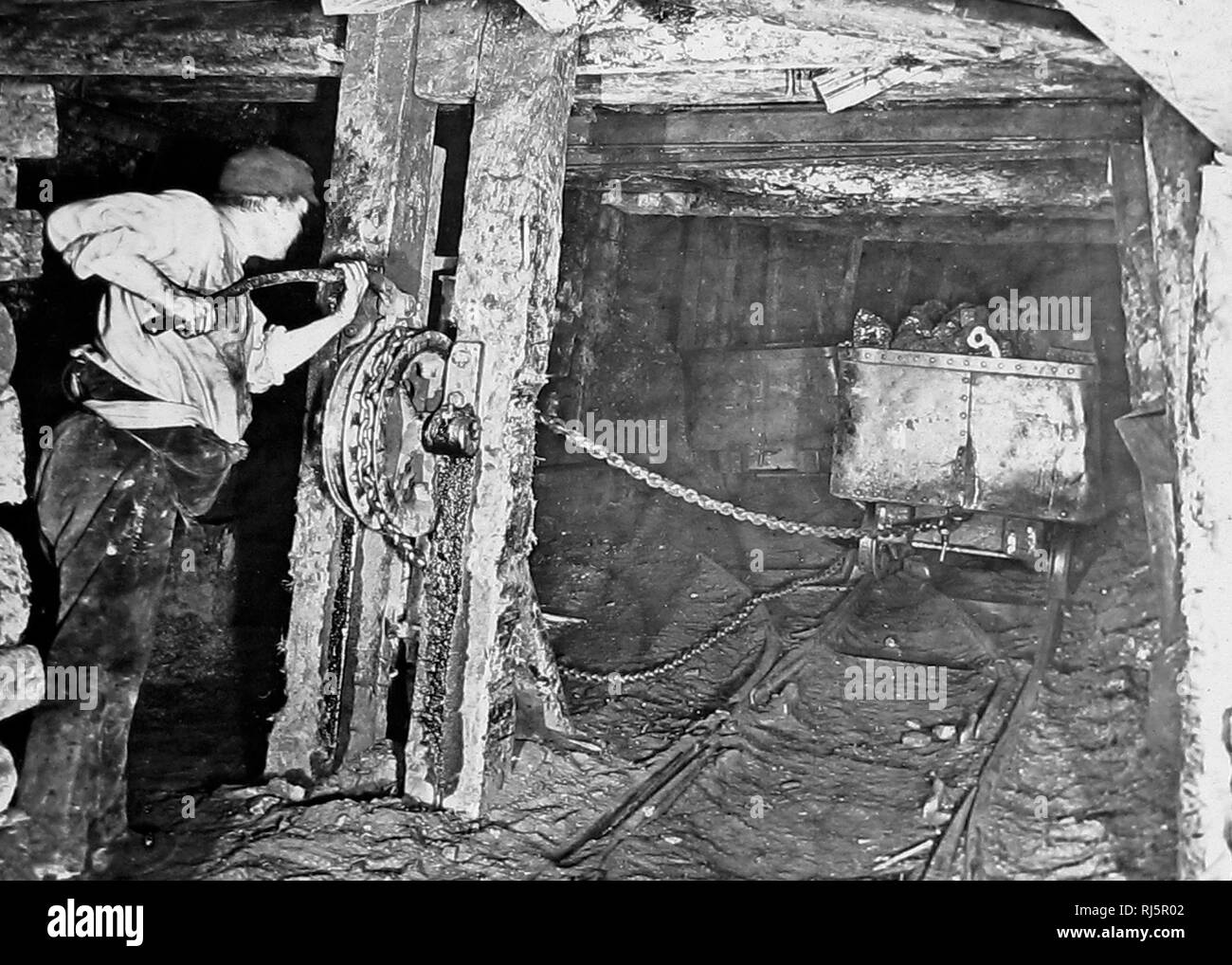 Self acting incline in a coal mine Stock Photo - Alamy
