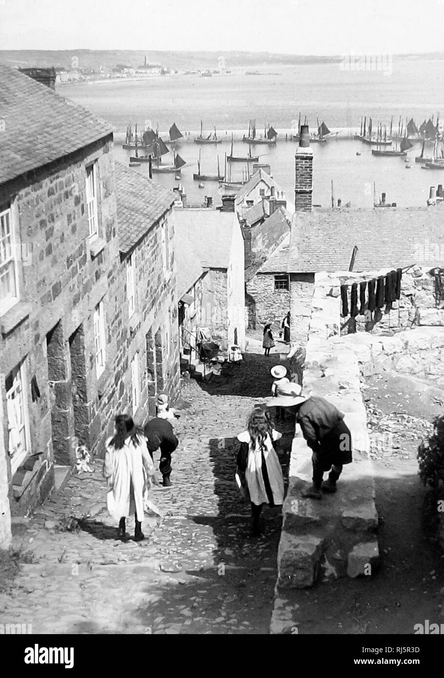 Old newlyn harbour Black and White Stock Photos & Images - Alamy