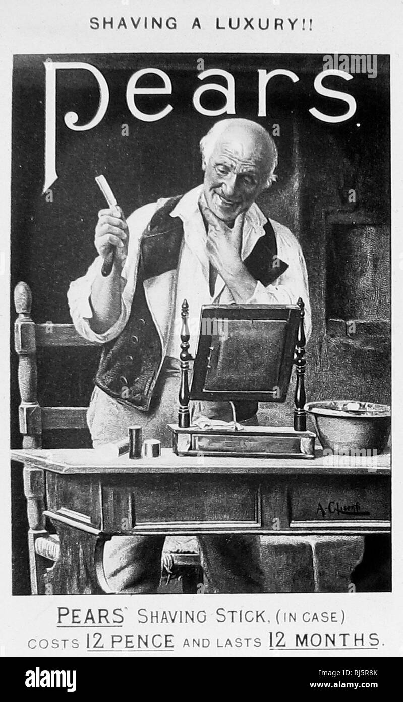 Vintage pears soap advertisement Black and White Stock Photos & Images ...