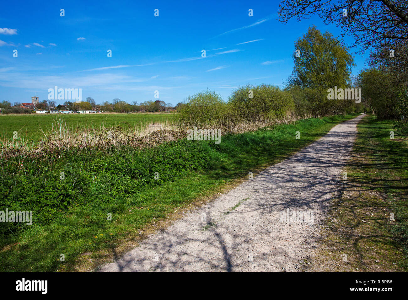 The Castleman Trailway with the church of St Peter and St Paul beyond ...