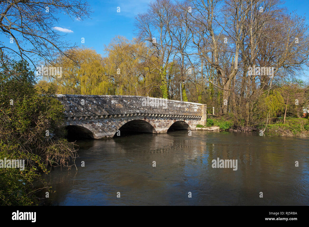 The Old Bridge over the River Avon Ringwood Hampshire England UK Stock ...