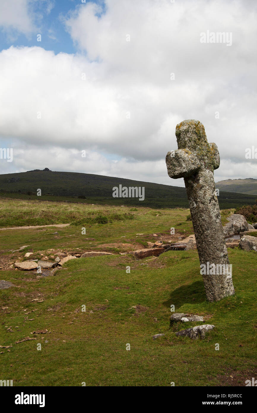 Windy Post Cross Grimstone and Sortridge Leat Dartmoor National Park ...