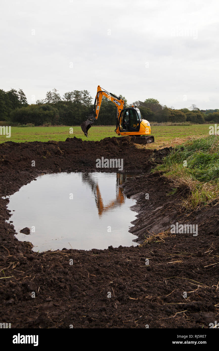 Creating slack water areas beside the River Avon Ringwood Hampshire ...