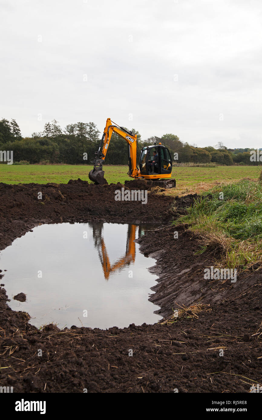 Creating slack water areas beside the River Avon Ringwood Hampshire ...